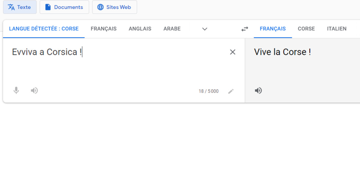 L'application Google Traduction propose désormais la langue corse