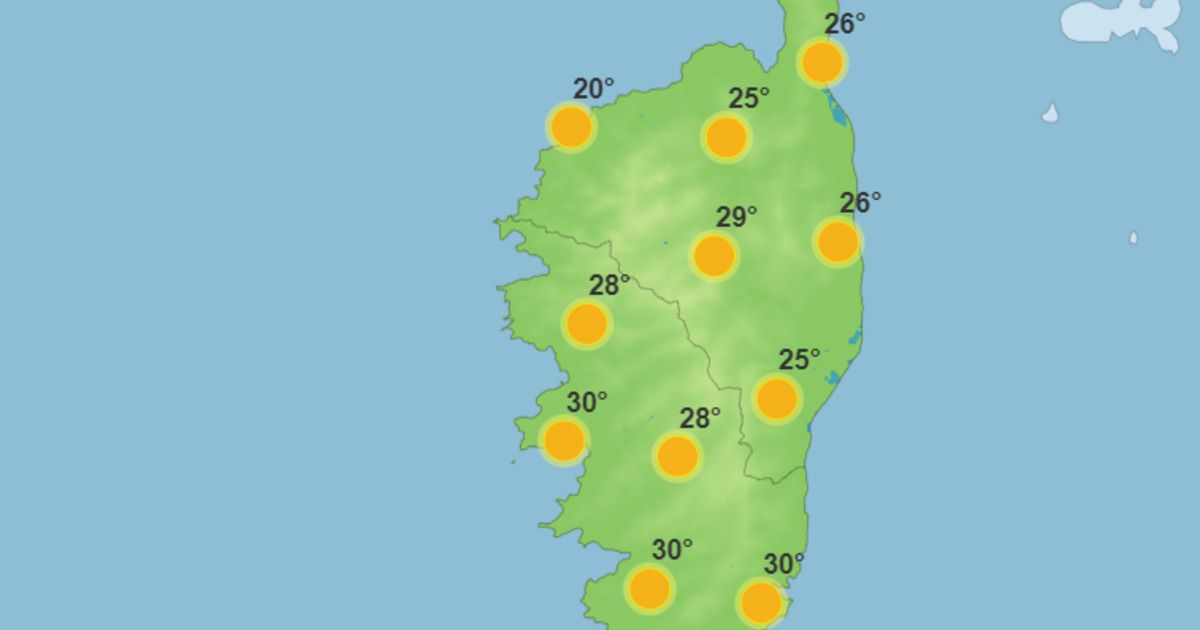 Météo pour ce lundi 17 juin 2024 en Corse